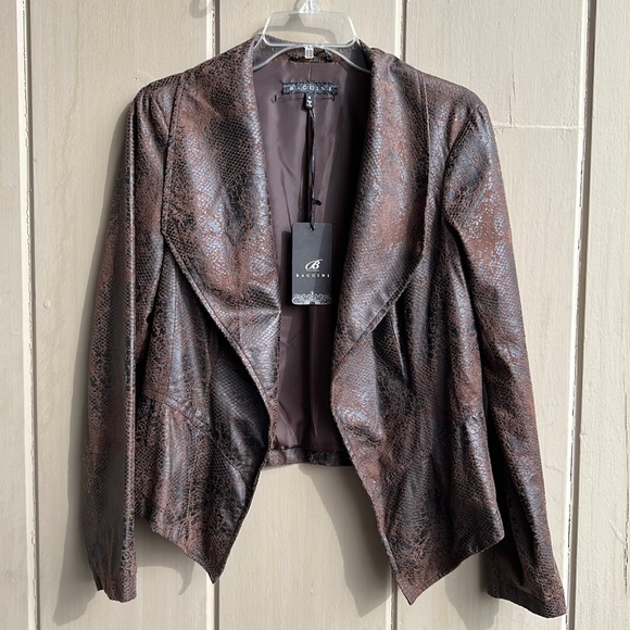 Baccini | Jackets & Coats | Baccini Faux Leathersnakeskin Print ...